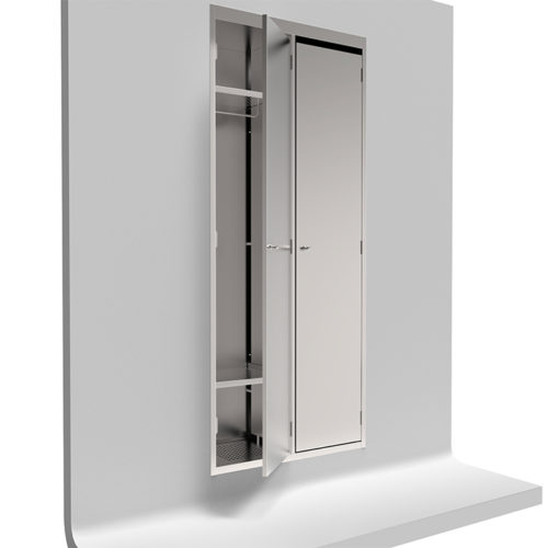 In-wall wardrobe lockers with upper or lower air flow and 1 module ...