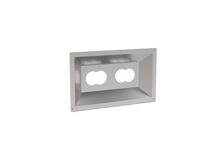 Wall-recessed stainless steel panel for sockets - Primaer